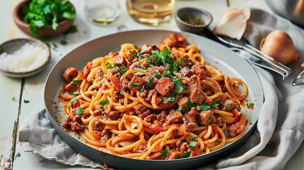 Bigoli with Sausage and Red Wine Ragù